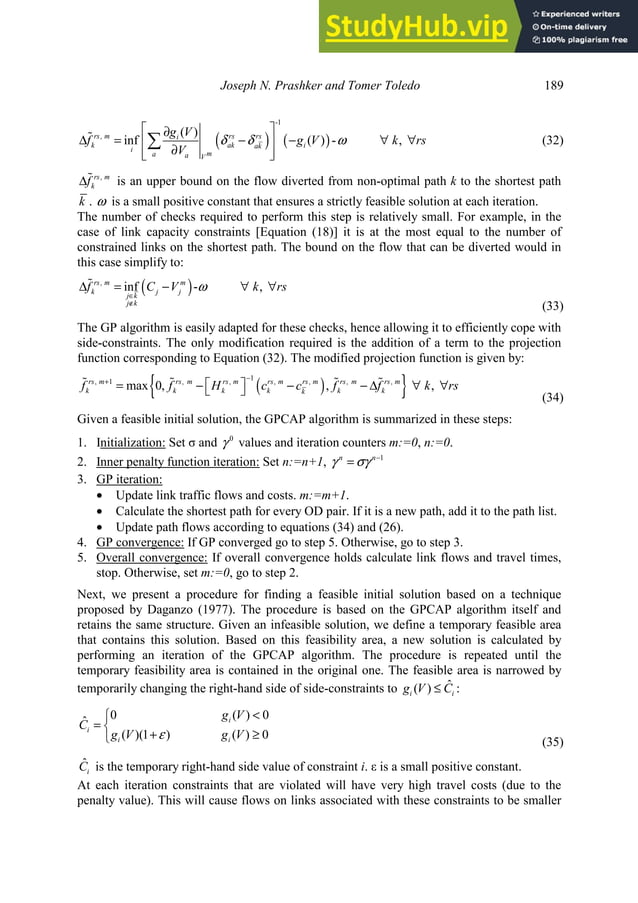 A Gradient Projection Algorithm For Side Constrained Traffic Assignment
