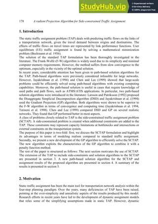 A Gradient Projection Algorithm For Side-Constrained Traffic Assignment | PDF | Computer ...