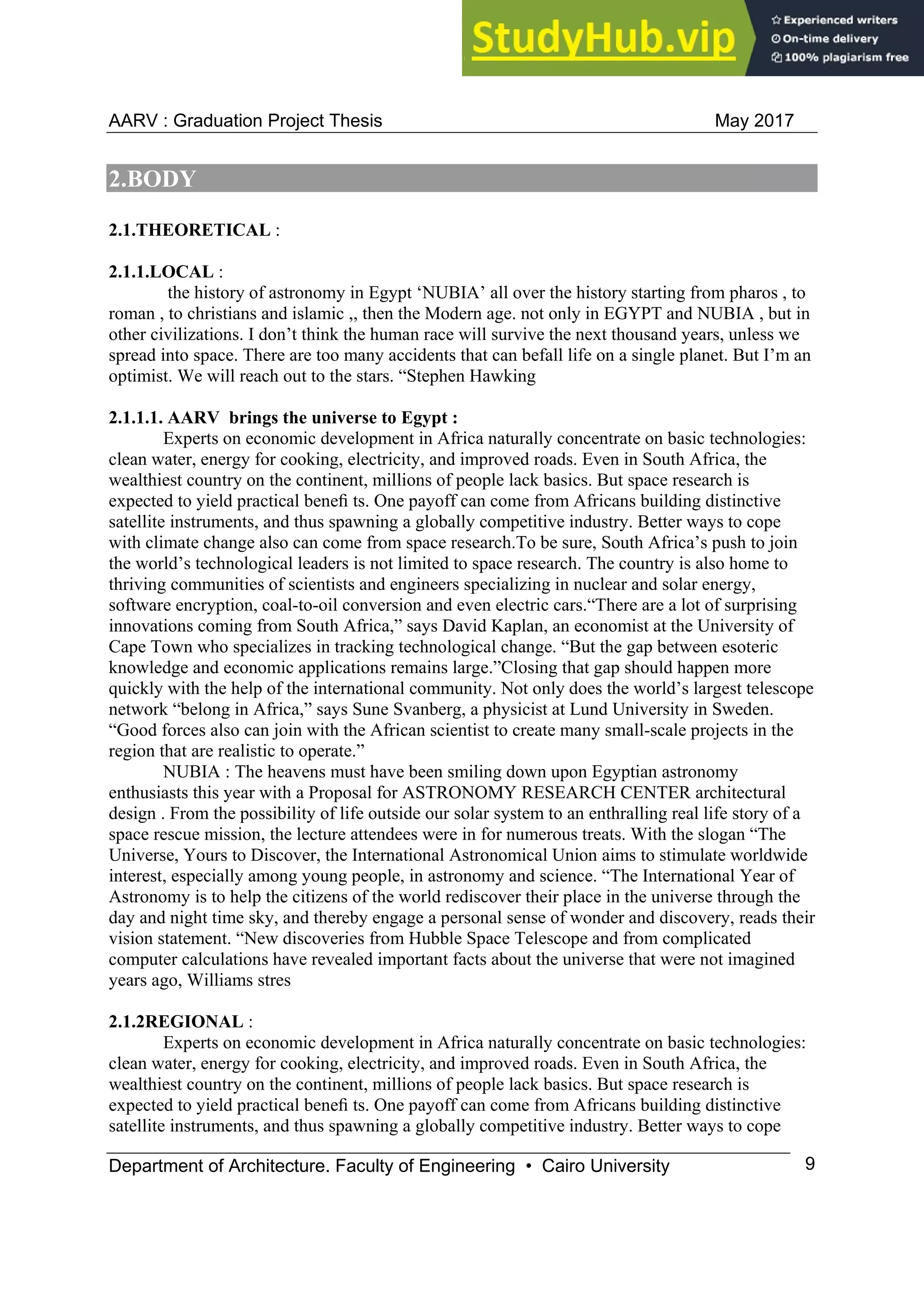 A GRADUATION PROJECT THESIS | PDF | Space and Astronomy | Science