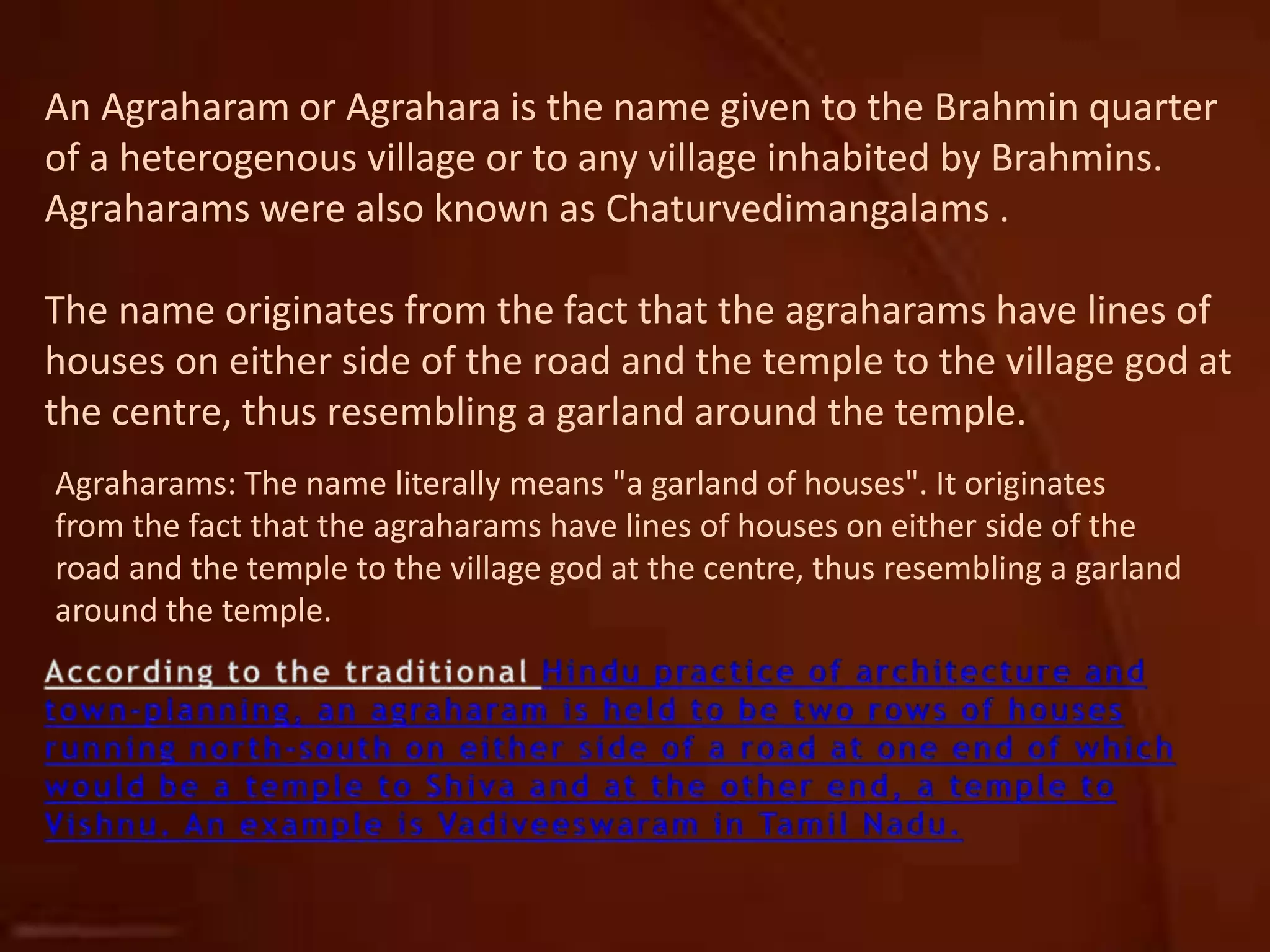 Agraharam | PPTX