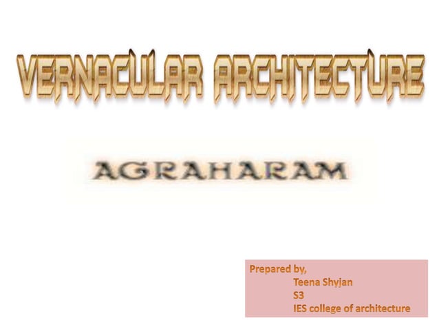 Agraharam | PPTX | Hinduism | Religion & Spirituality