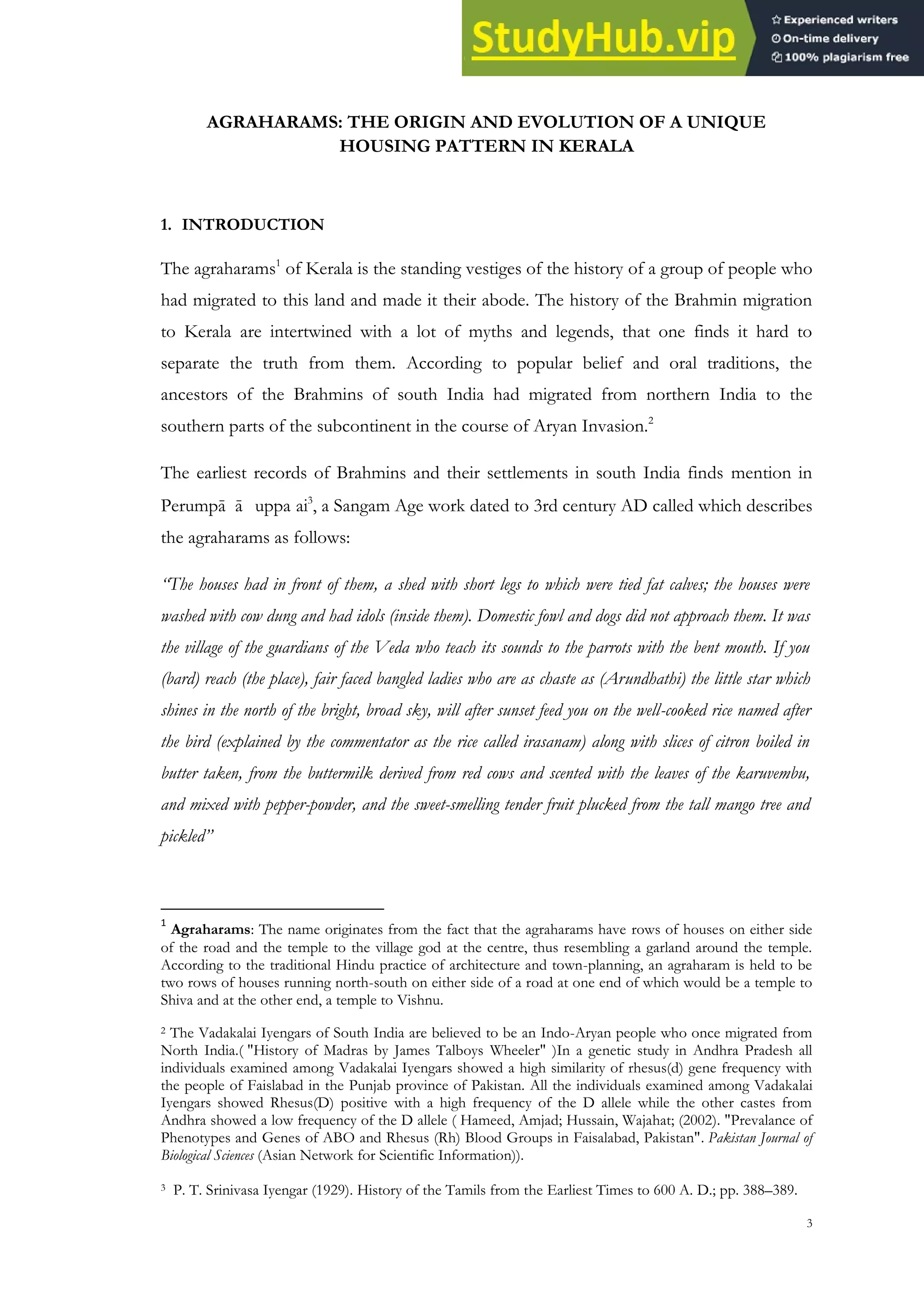 Agraharams The Origin And Evolution Of A Unique Housing Pattern In ...