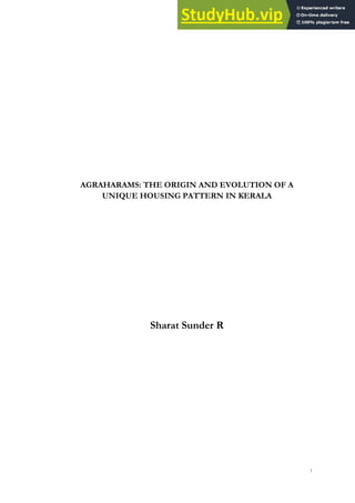 Agraharams The Origin And Evolution Of A Unique Housing Pattern In ...