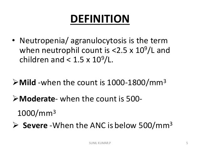 Neutropenia Definition