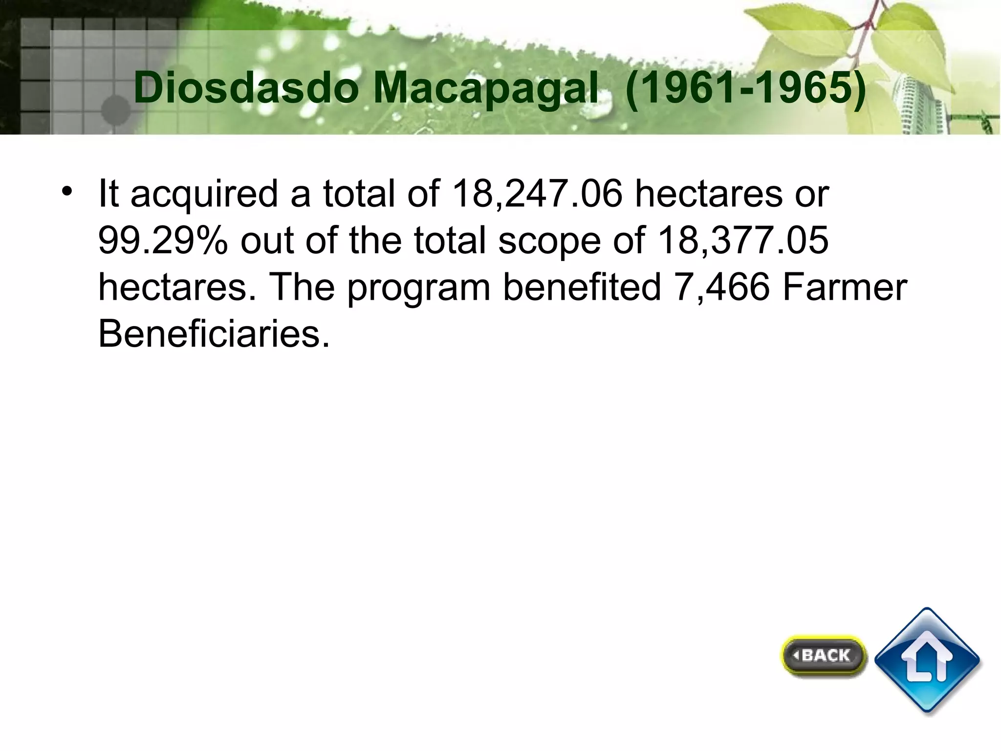 Agrarian land reform program (roxas aquino) | PPT