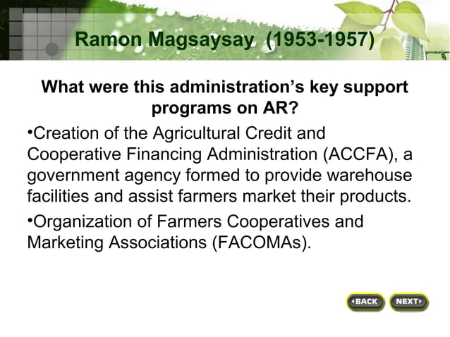 Agrarian land reform program (roxas aquino) | PPT | Agriculture ...