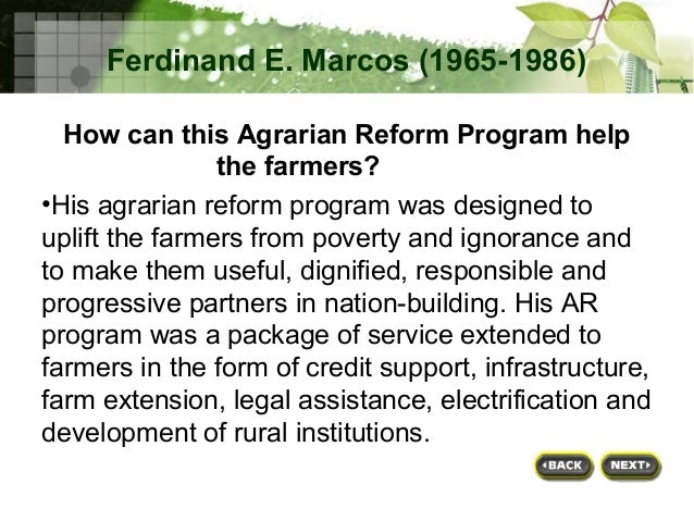 Agrarian land reform program (roxas aquino)