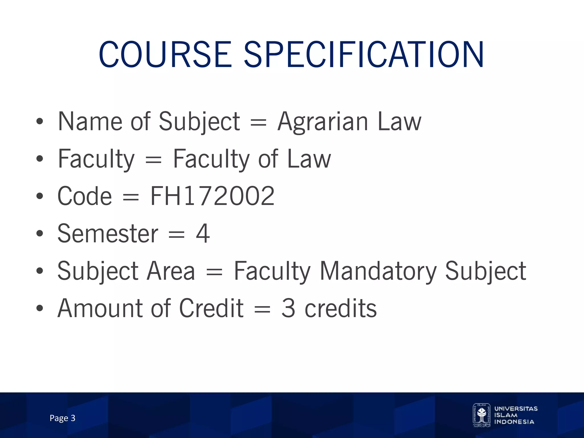 Hukum Agraria Indonesia - Ricco Survival Yubaidi, SH, MKn, PhD (c) | PPT