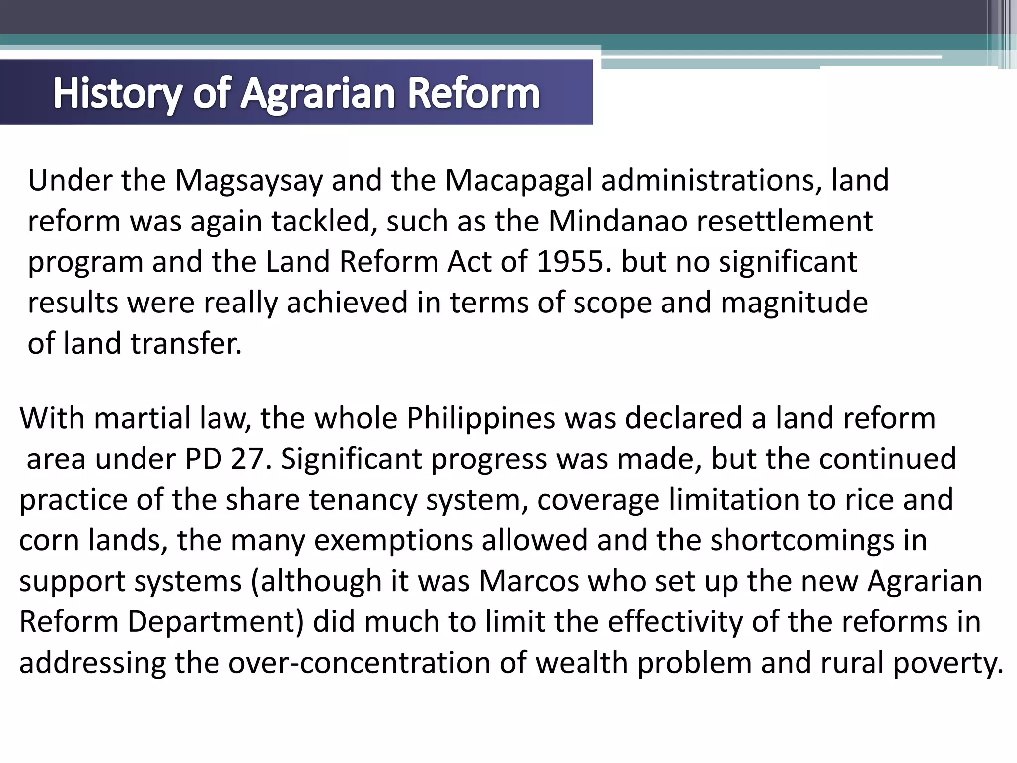 Agrarian Reform in the Philippines | PPTX