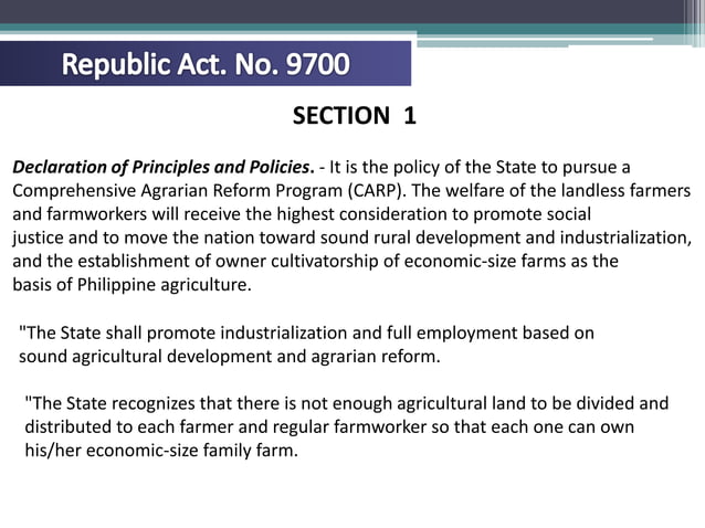 Agrarian Reform in the Philippines