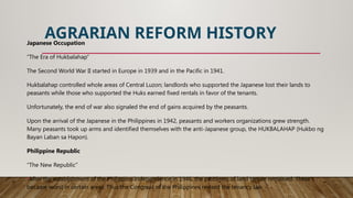 Comprehensive History of Agrarian Reform in the Philippines | PPTX