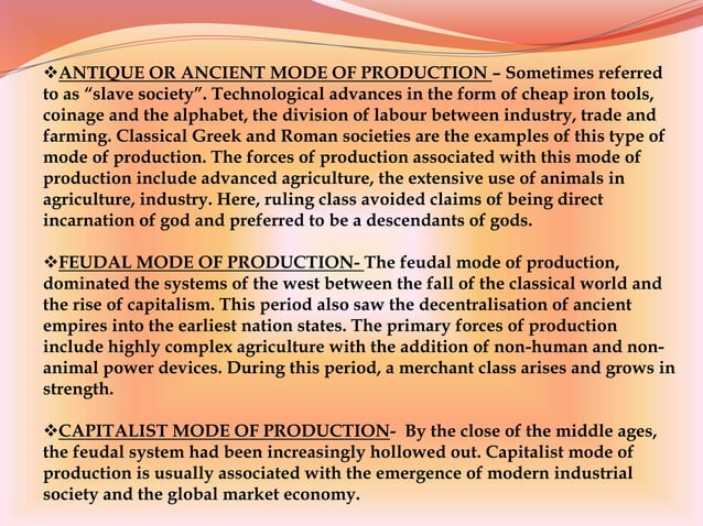 Agrarian society and modes of production | PPTX