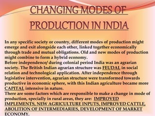 Agrarian society and modes of production | PPTX