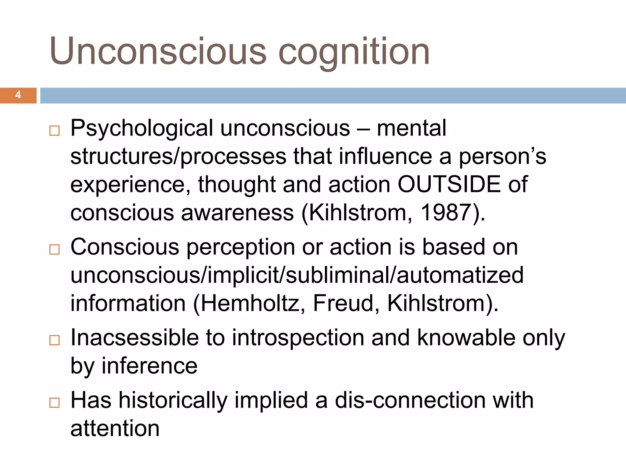 Issus with the definition of Unconscious Thought in Unconscious Thought ...