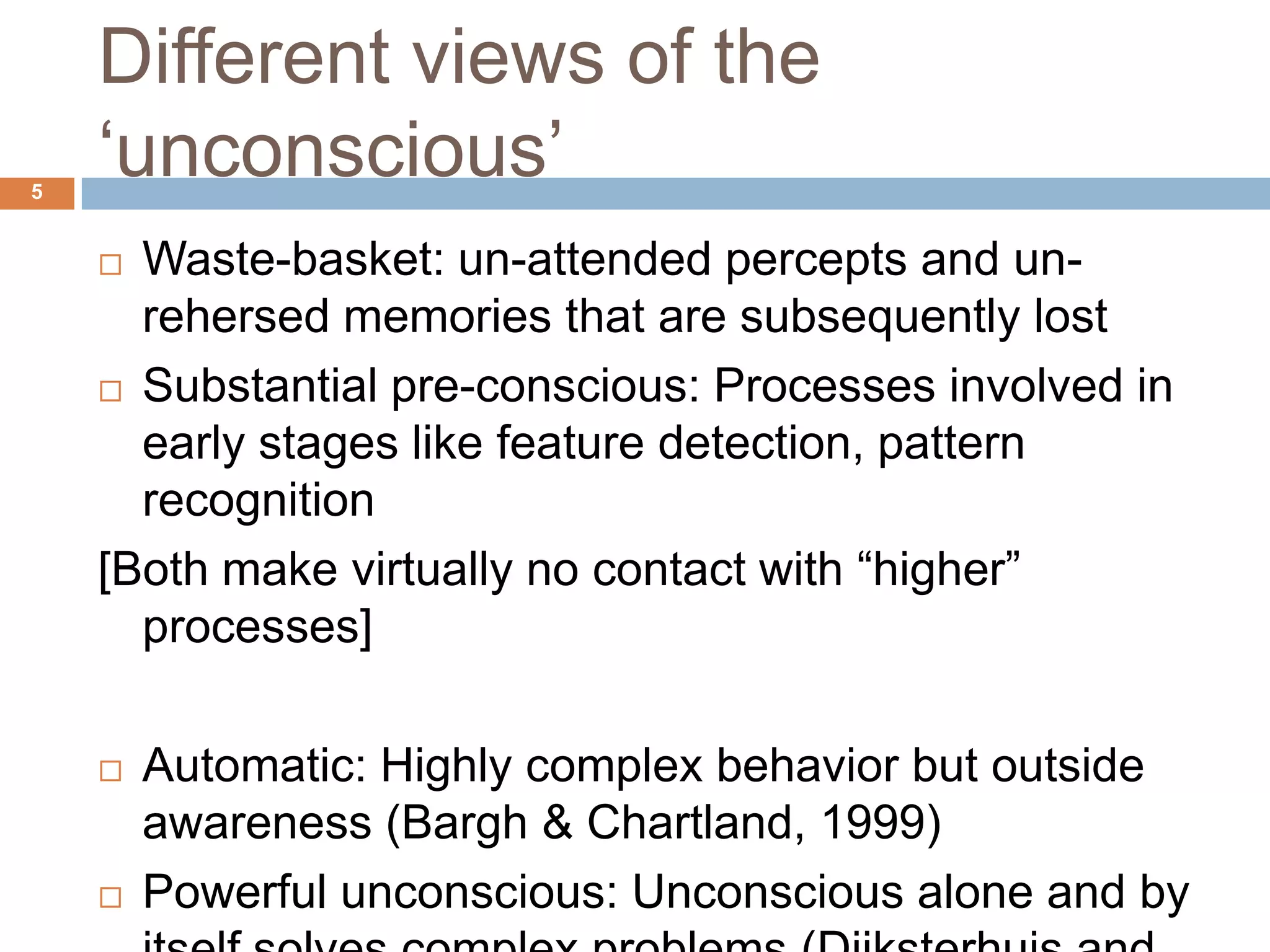Issus with the definition of Unconscious Thought in Unconscious Thought ...