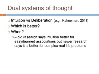 Issus with the definition of Unconscious Thought in Unconscious Thought ...