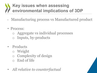 Environmental Impacts of Widespread 3D printing | PPT