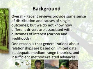 Carbon and Livelihood Outcomes on the Forest-Farm Frontier | PPTX