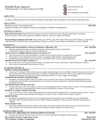 Rishubh Agrawal Resume | PDF | Computing | Technology & Computing