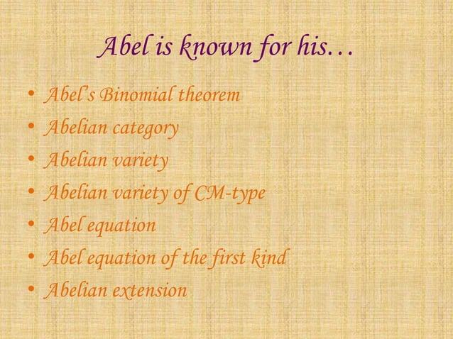 Abel - A great mathematician | PPT