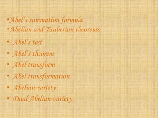 Abel - A great mathematician | PPTX