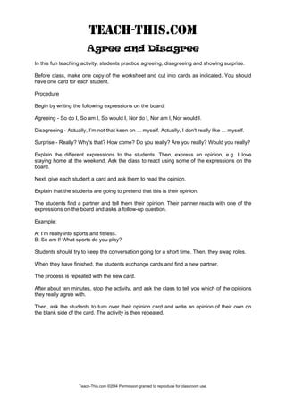 Agree and disagree | PDF
