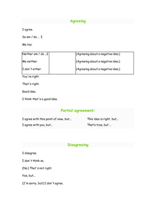 Agree & Disagree 2nd eso | DOCX