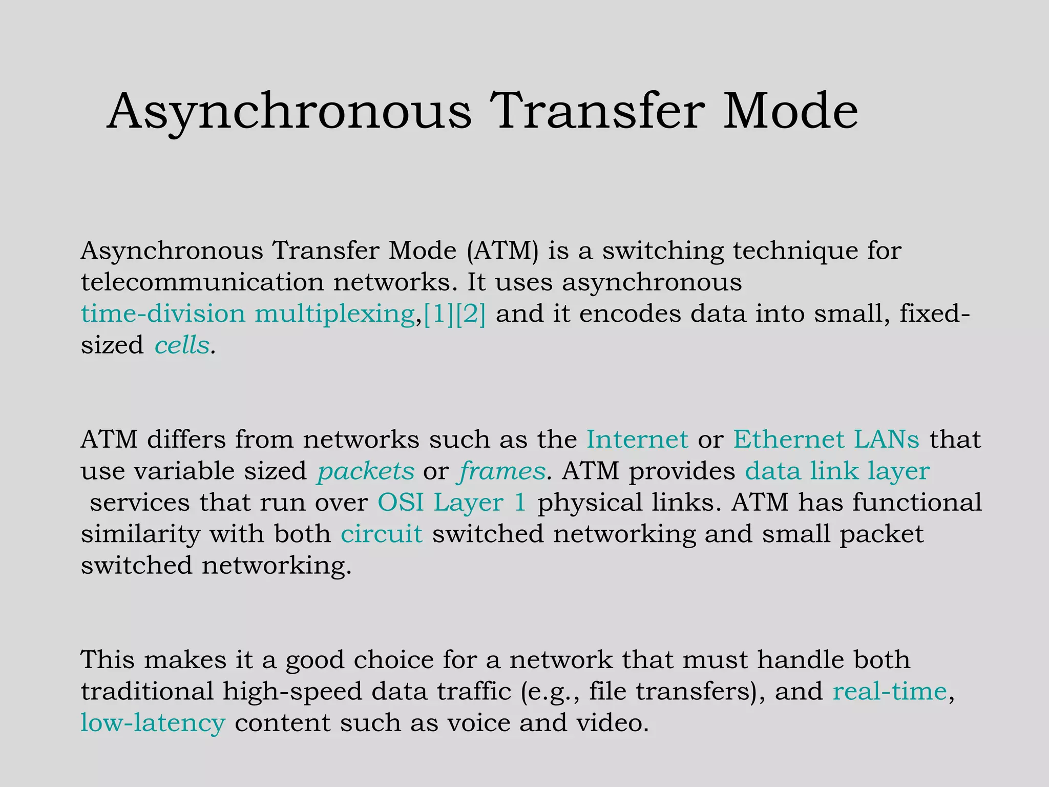 Asynchronous Transfer Mode (ATM) | PPT