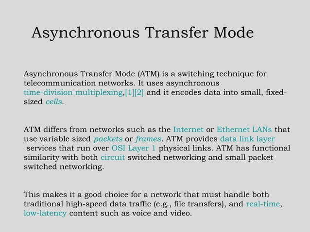 Asynchronous Transfer Mode Atm Ppt Computer Networking Computing