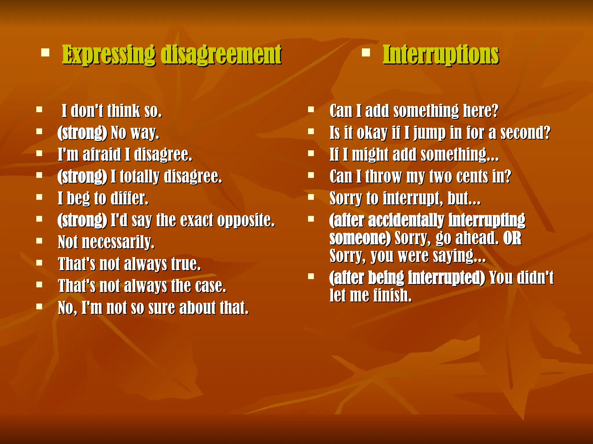 agreeing diagreeing expressions.powerpoint | PPT