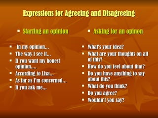 agreeing diagreeing expressions.powerpoint | PPT
