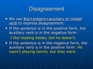 Agreement And Disagreement | PPT