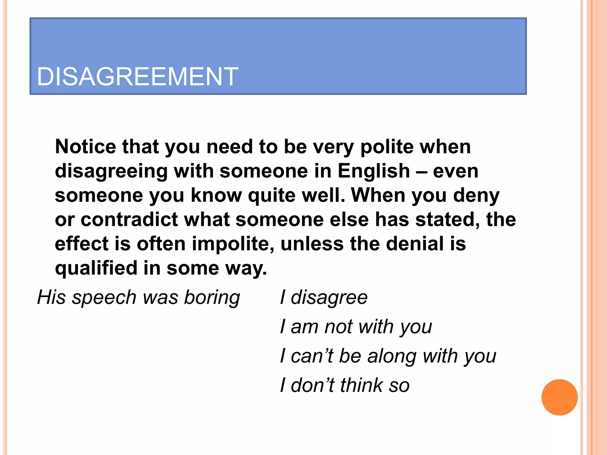 Agreement and disagreement | PPTX