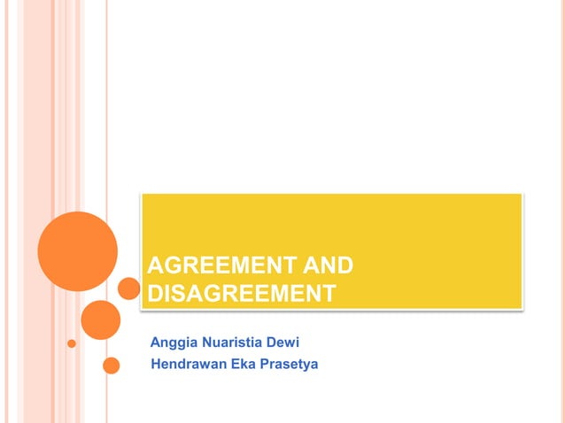 Agreement and disagreement | PPTX