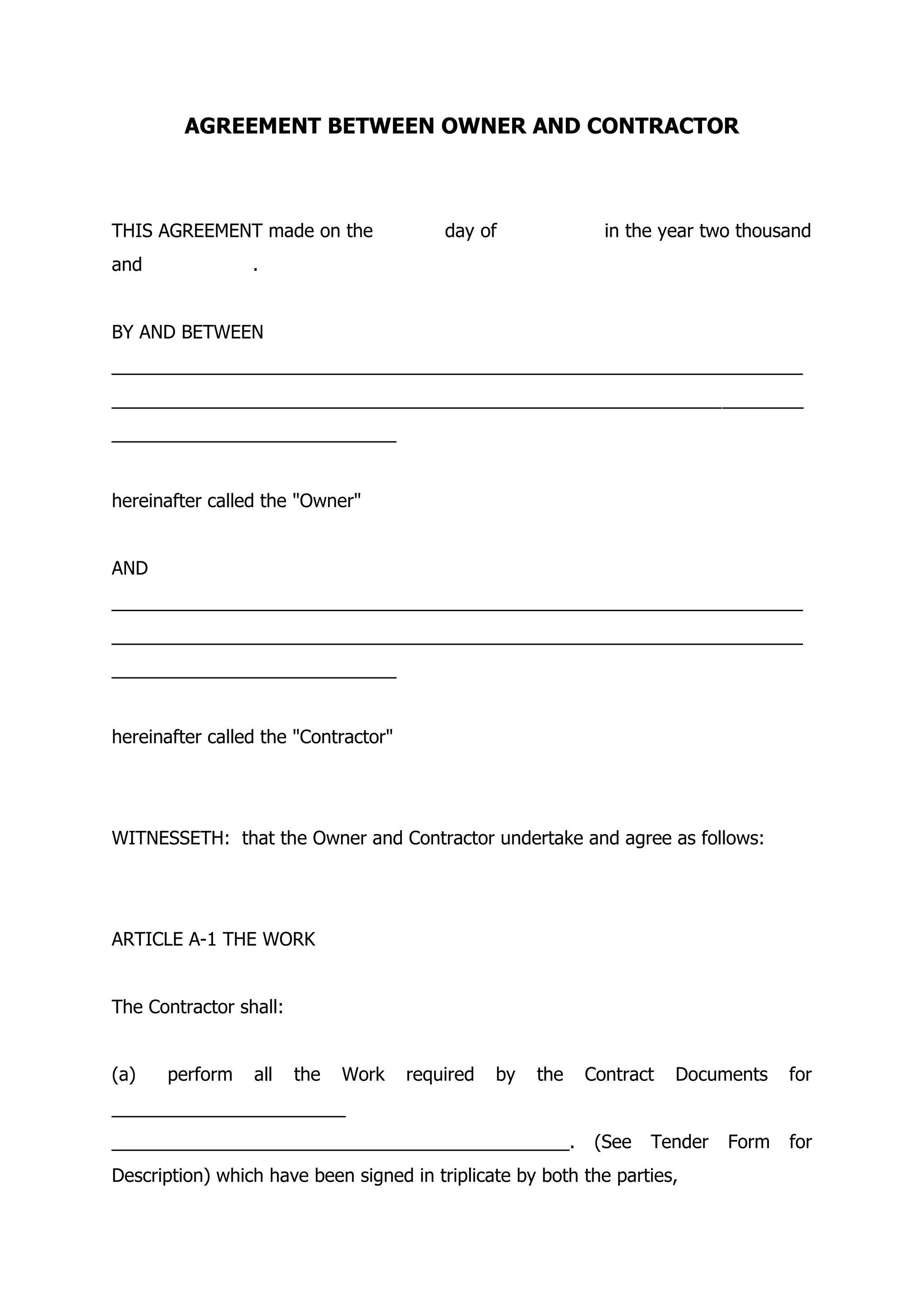 AGREEMENT BETWEEN OWNER AND CONTRACTOR | PDF | Business | Business and ...