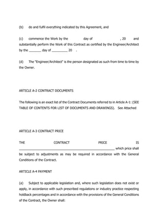 AGREEMENT BETWEEN OWNER AND CONTRACTOR | PDF