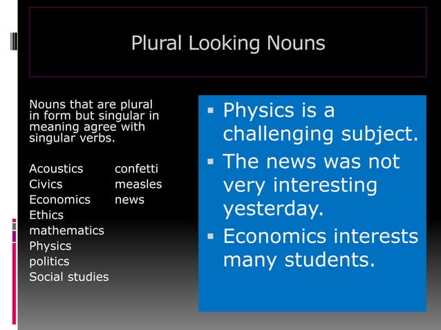 Agreement between the verb and confusing subjects | PPTX