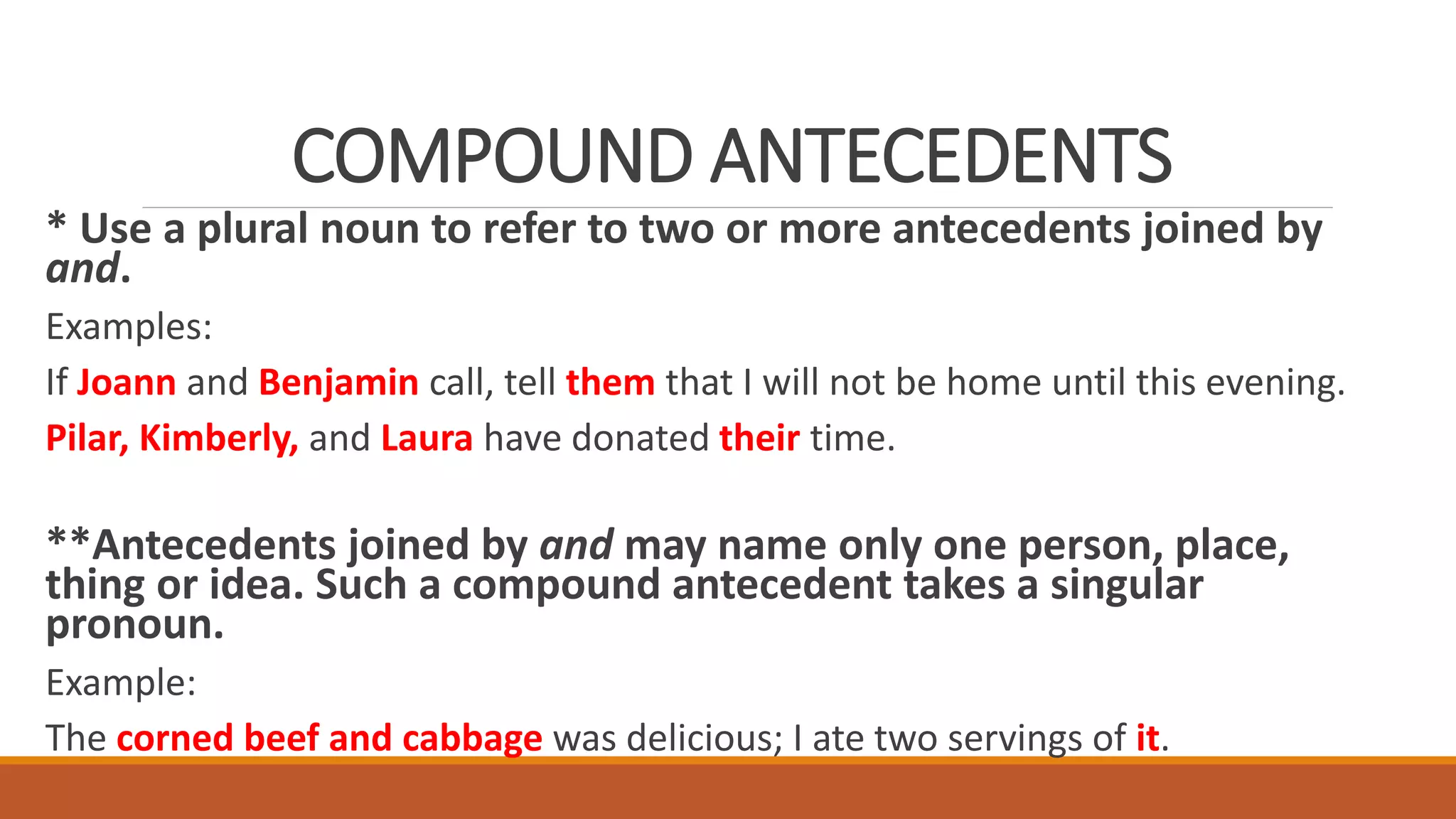 Agreement of Pronoun and Antecedent | PPTX