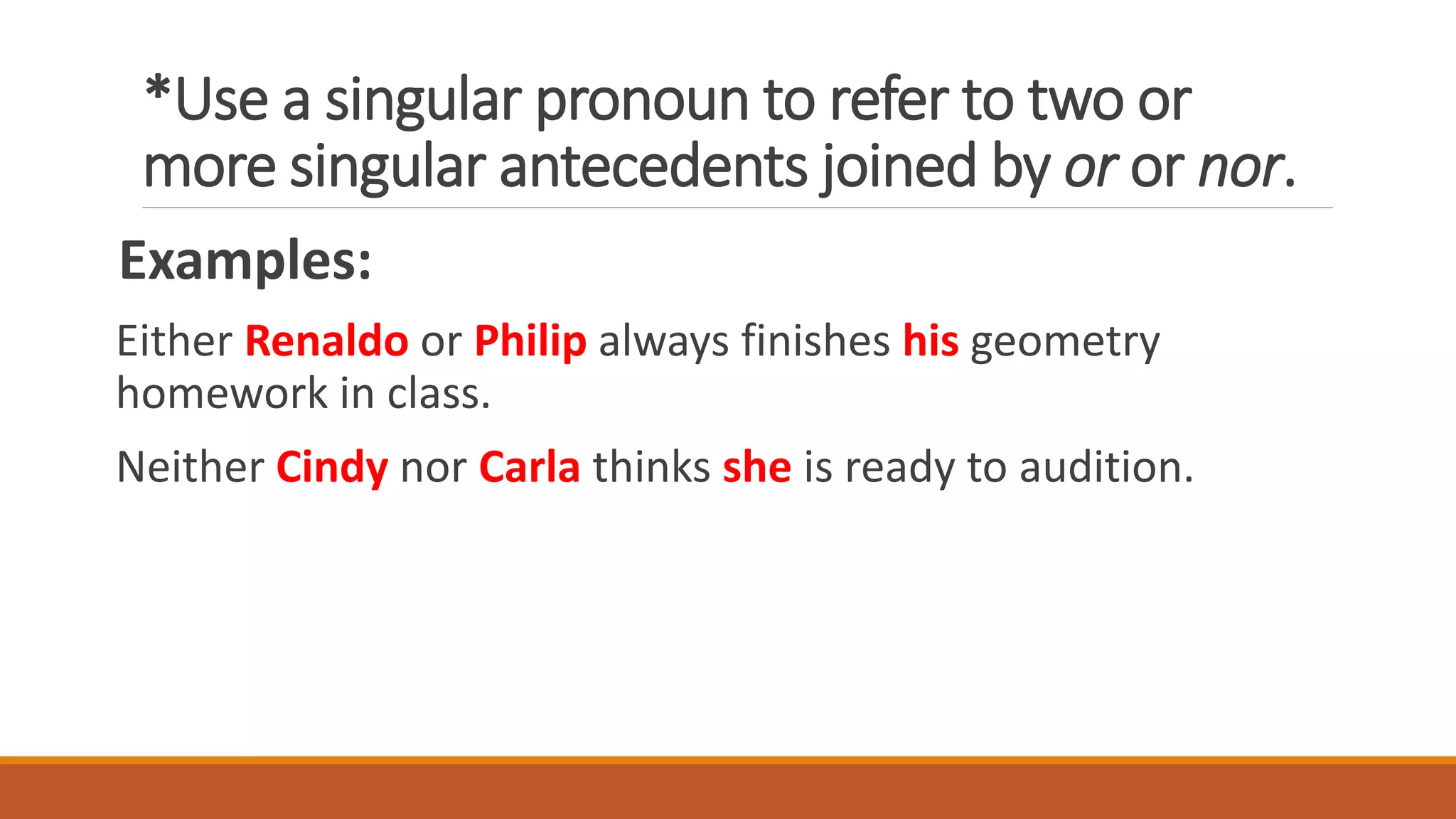 Agreement of Pronoun and Antecedent | PPTX