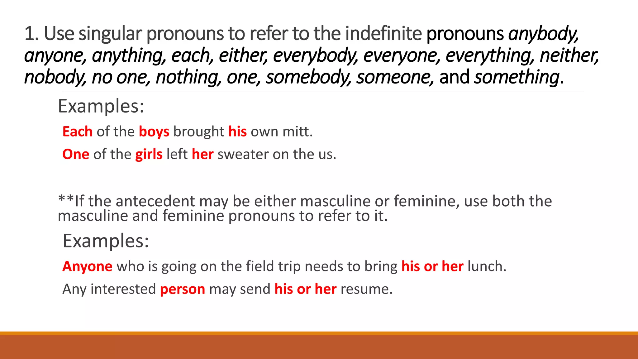 Agreement of Pronoun and Antecedent | PPTX
