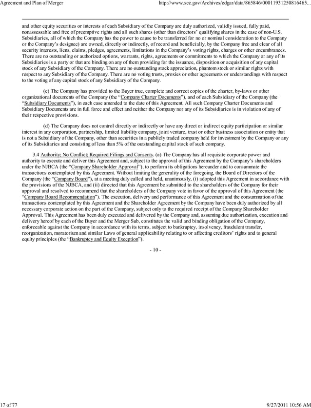 Elevation Insights™ | Agreement & Plan of Merger (GE & VITAL SIGNS ...