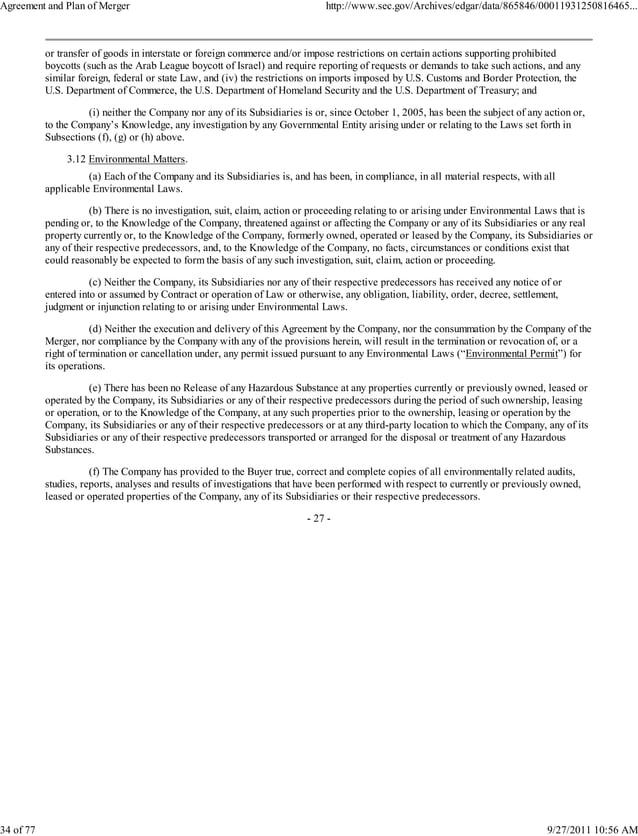 Elevation Insights™ | Agreement & Plan of Merger (GE & VITAL SIGNS ...