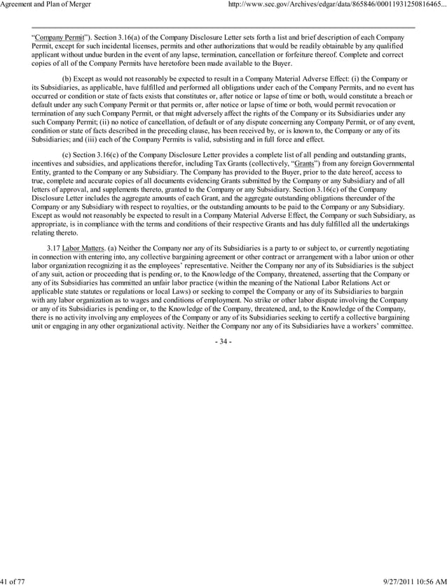 Elevation Insights™ | Agreement & Plan of Merger (GE & VITAL SIGNS ...