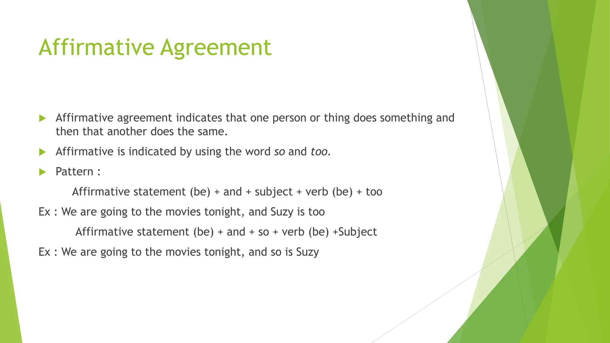 Agreement ppt.pptx either, neither, nor, so, and too | PPTX