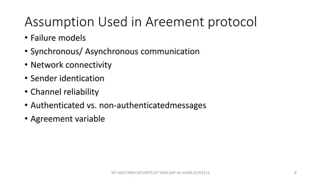 Agreement protocol | PPTX | Computer Networking | Computing