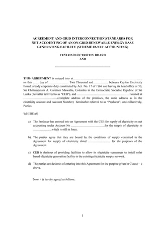 Agreements for Net metering, Net accounting, Net plus | PDF