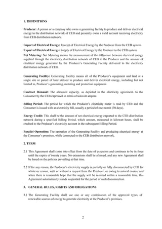 Agreements for Net metering, Net accounting, Net plus | PDF
