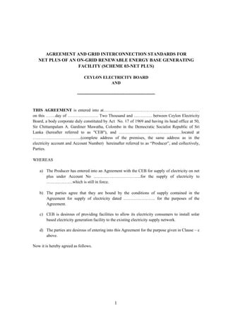 Agreements for Net metering, Net accounting, Net plus | PDF