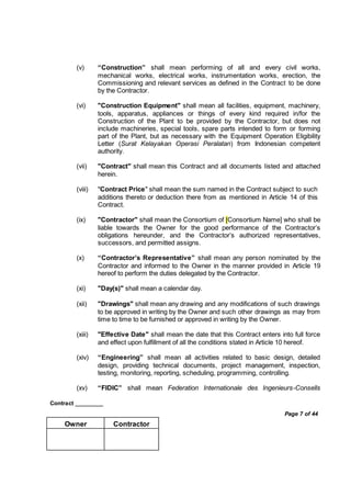 Agreement of Terminal LPG for Engineering, Procurement and Construction ...