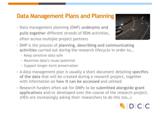 Developing a Data Management Plan | PDF